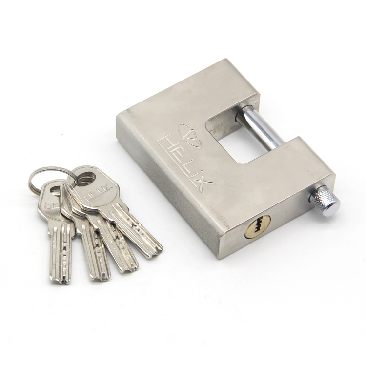 Unbreakable door lock rectangle padlock with keys